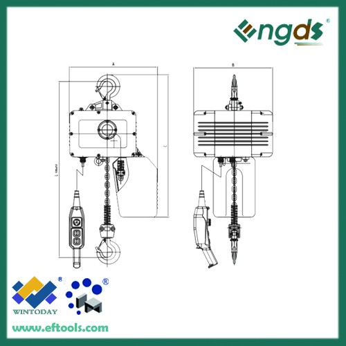 380V and 220V high quality 1 ton chain motor hoist